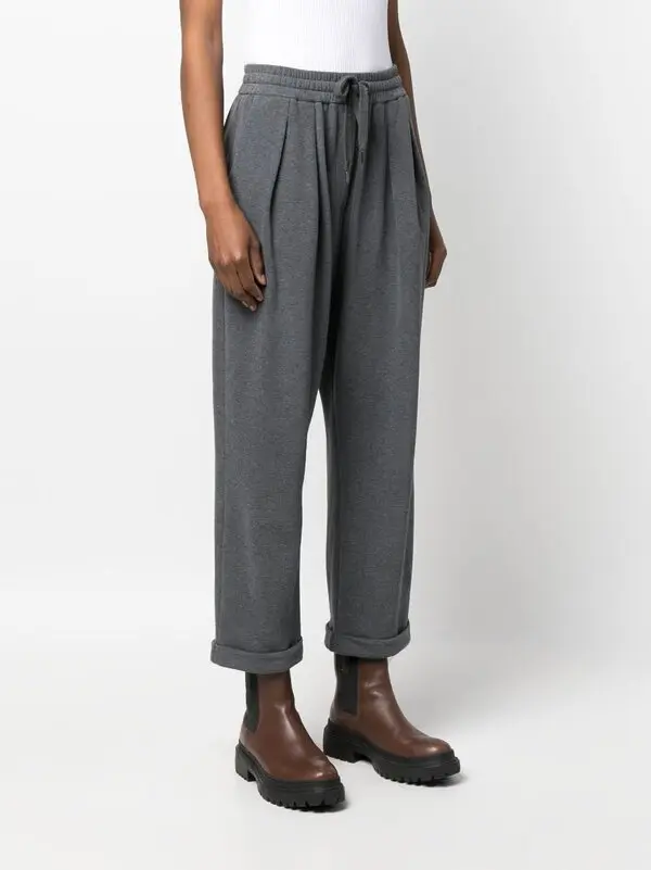 Brunello Cucinelli Pleated Cropped Track Pants