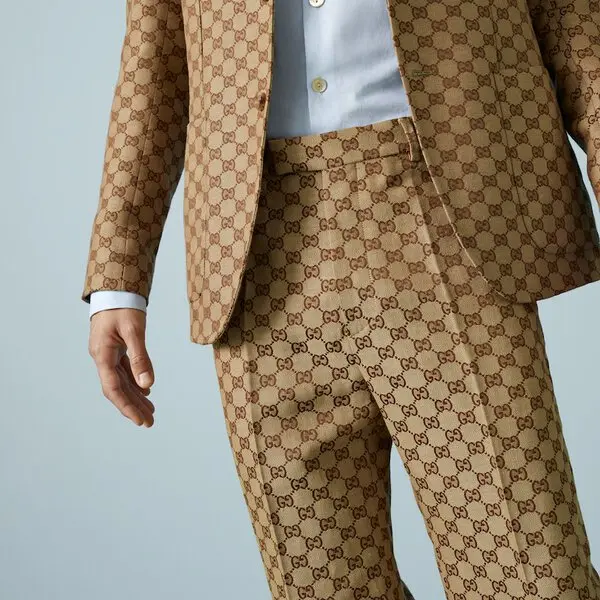 Gucci Gg Linen Blend Canvas Pants - Beige | Editorialist