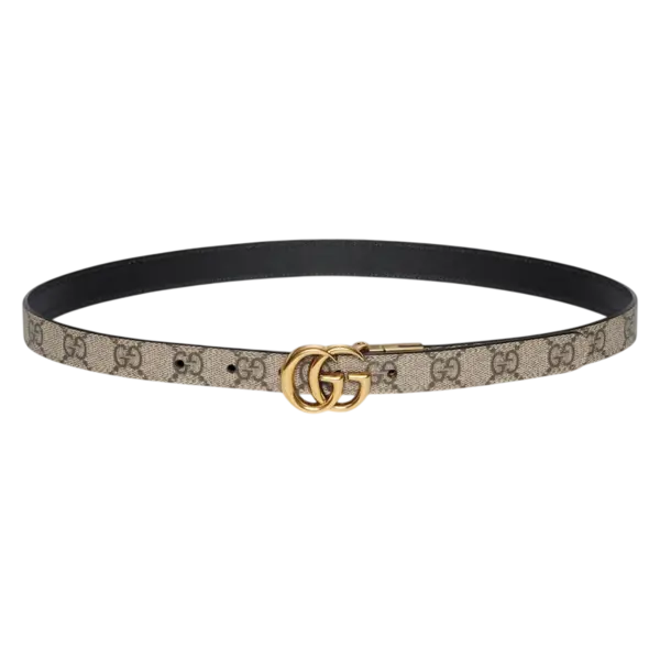 Gucci Gg Marmont Reversible Thin Belt - Beige