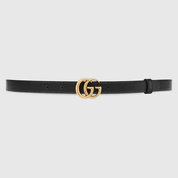 Gucci Gg Marmont Reversible Thin Belt - Beige