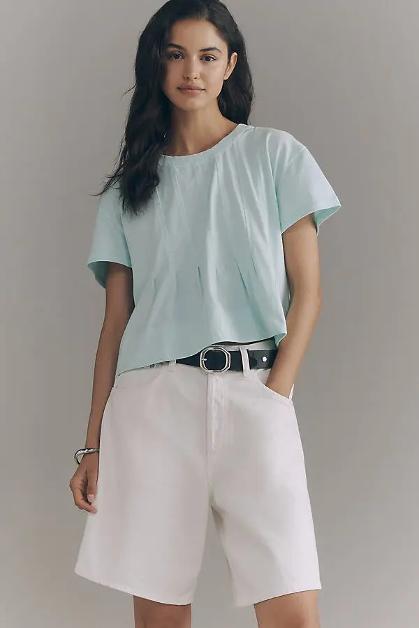 PILCRO Pleated Swing Tee - Glacier