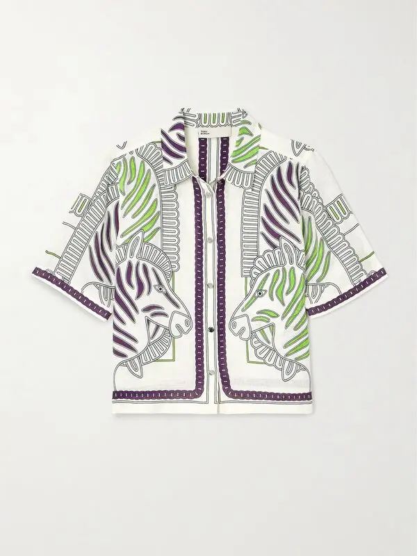 Tory Burch Printed Linen Shirt