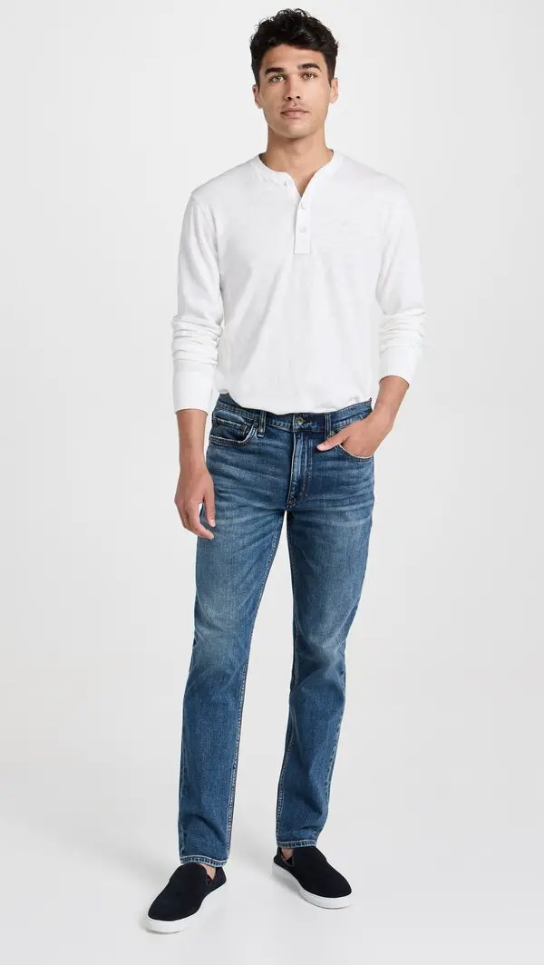 Rag & Bone Long Sleeve Classic Henley - White