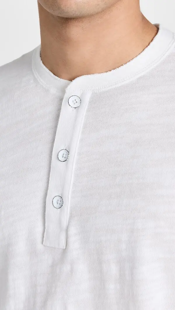 Rag & Bone Long Sleeve Classic Henley - White