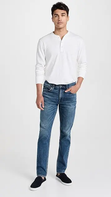 Rag & Bone Long Sleeve Classic Henley - White