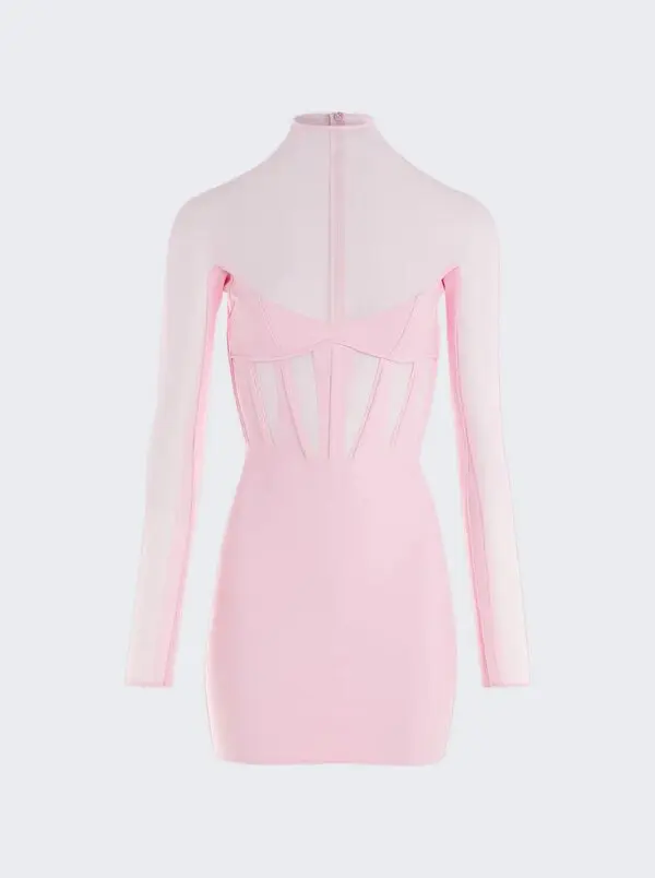 MUGLER Corset Illusion Dress - Pink