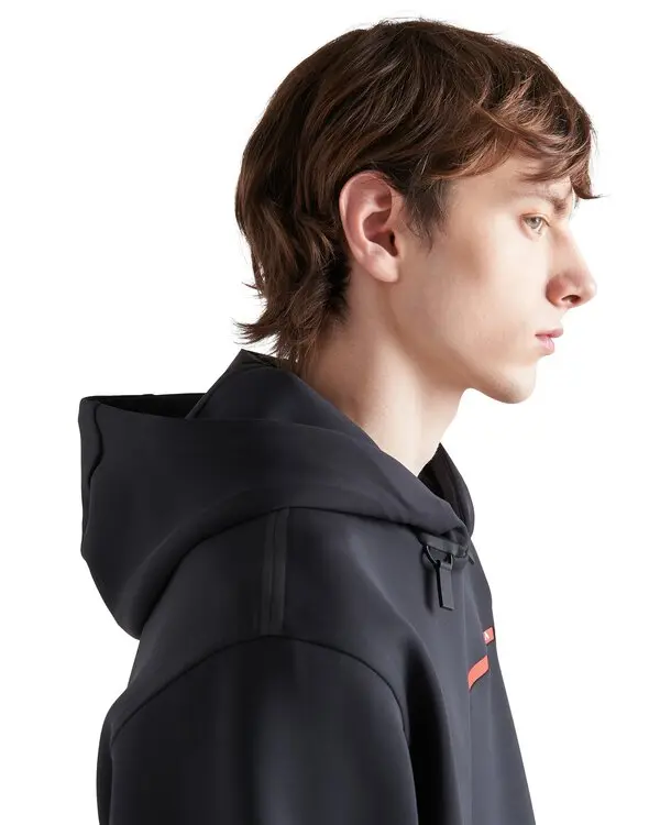 Prada Recycled Double Jersey Hoodie - Black
