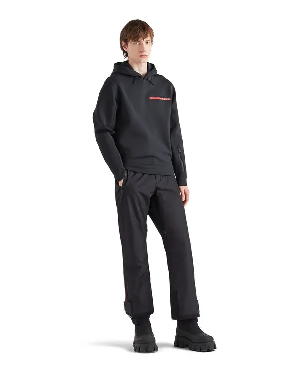 Prada Recycled Double Jersey Hoodie - Black