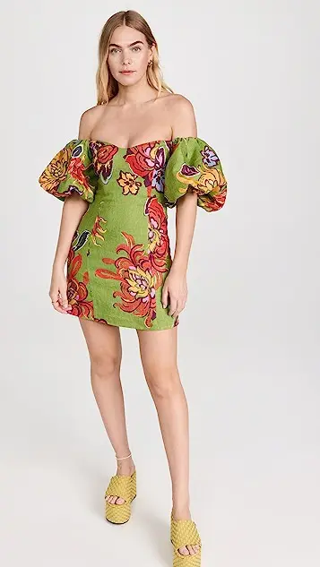 rhode dress green Rhode Size 4 Green Print Women Dress