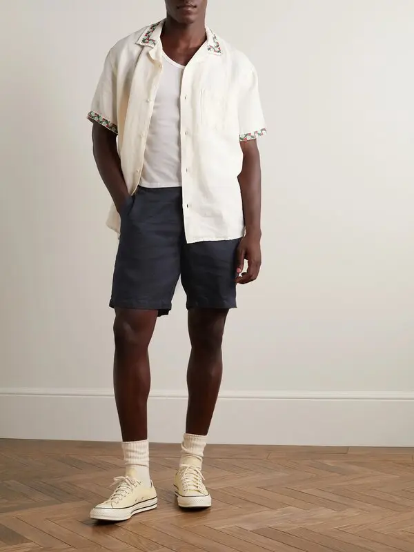 Orlebar Brown Cornell Slim-fit Linen Shorts - Blue