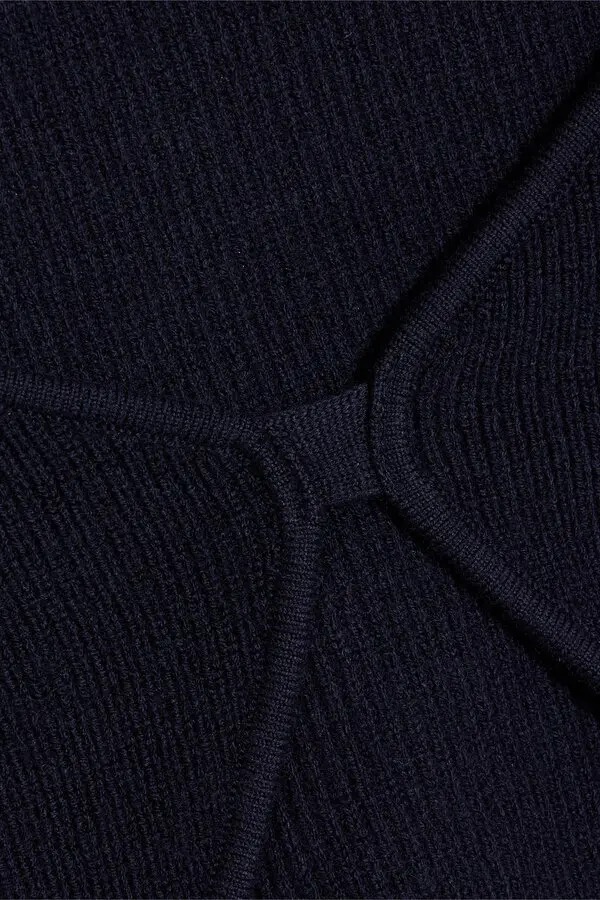Michelle Mason Cropped Ribbed-knit Top - Midnight Blue