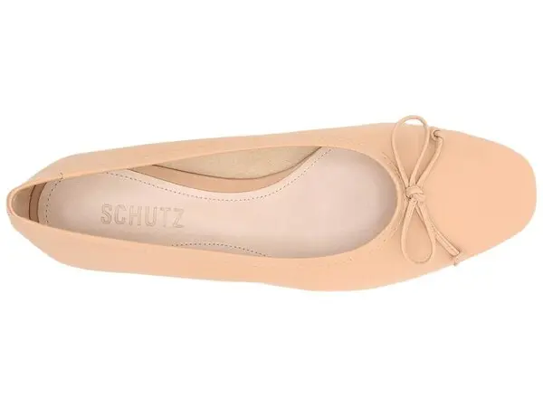 Schutz Arissa Croc Embossed Ballet Flats - Tan