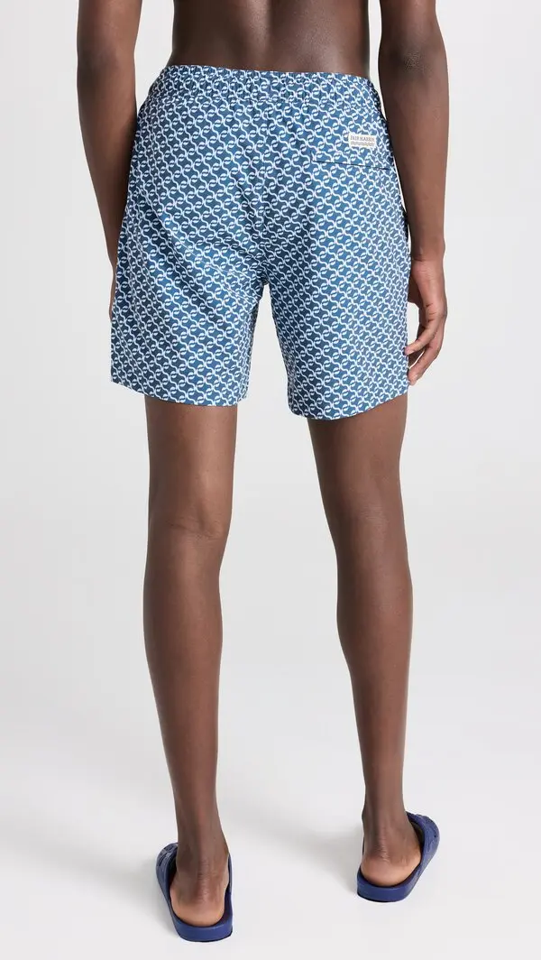 FAIR HARBOR The Bayberry Swim Trunks 7 - Navy Geo