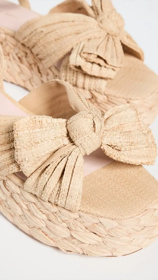 LOEFFLER RANDALL Gaby Pleated Bow Braided Espadrilles - Natural