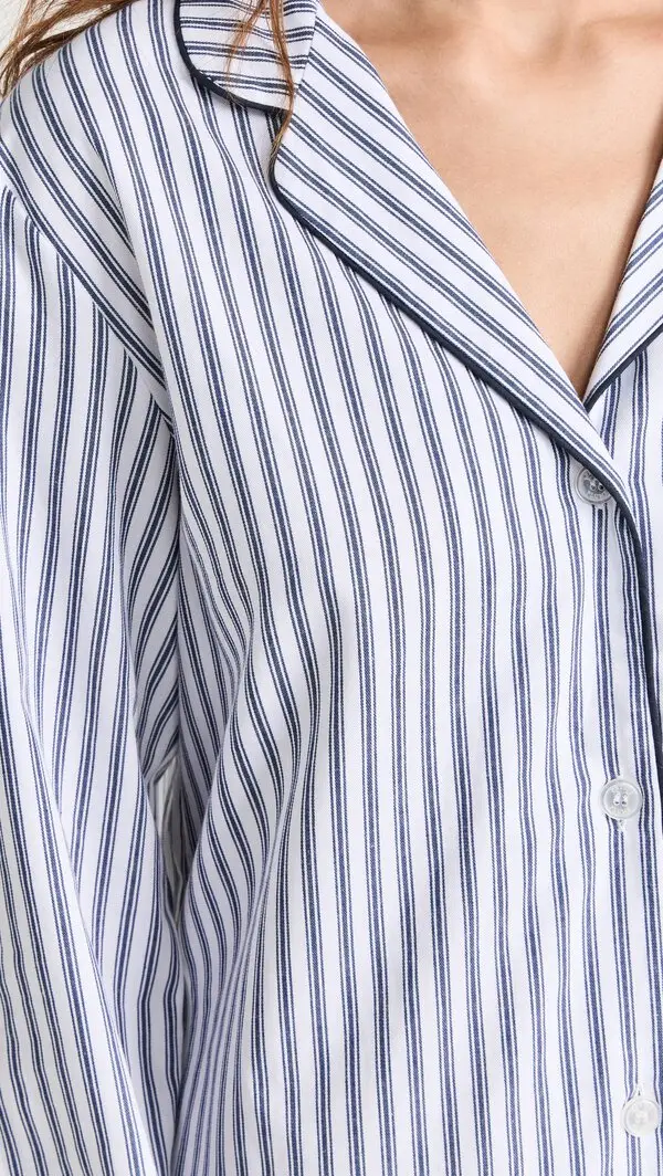 PETITE PLUME Navy French Ticking Nightshirt