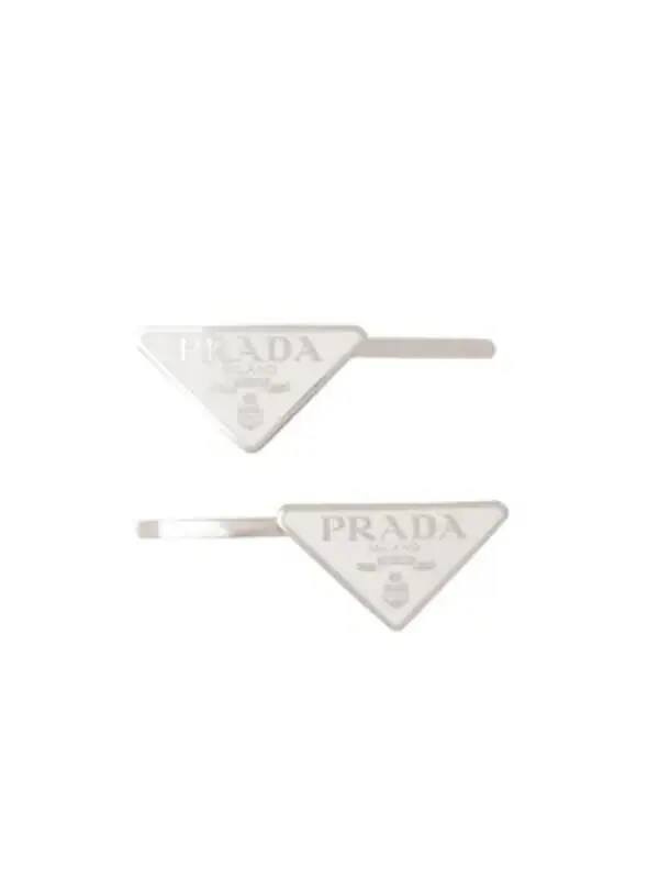 Prada Metal Hair Pins - White