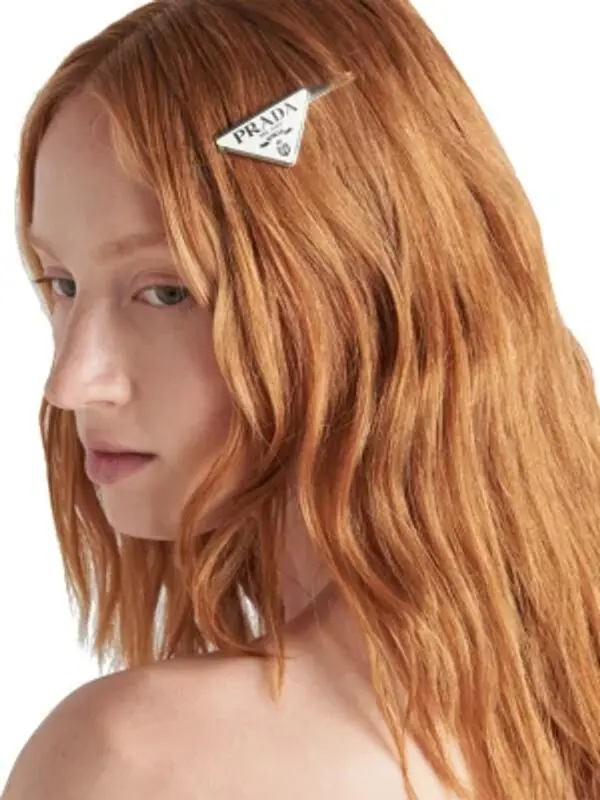 Prada Metal Hair Pins - White
