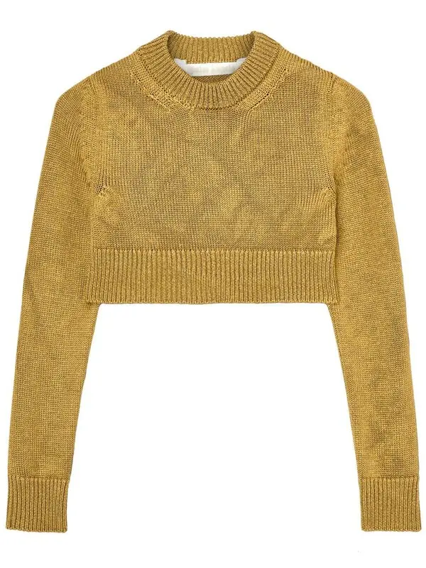 Palm Angels Cropped Laminated Jumper