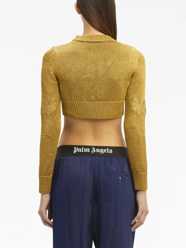Palm Angels Cropped Laminated Jumper