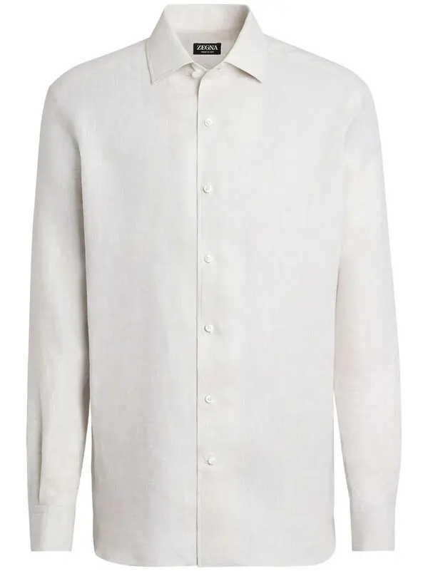 Zegna Long-sleeve Linen Shirt - White