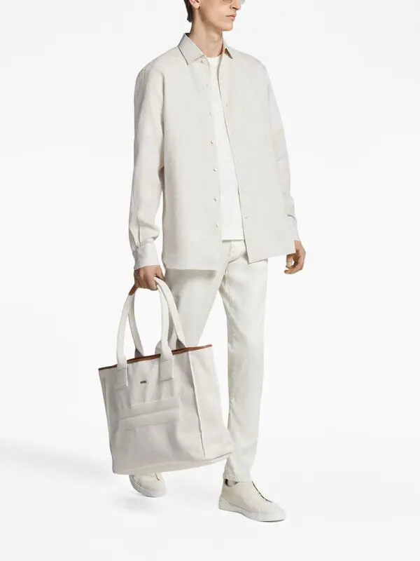 Zegna Long-sleeve Linen Shirt - White
