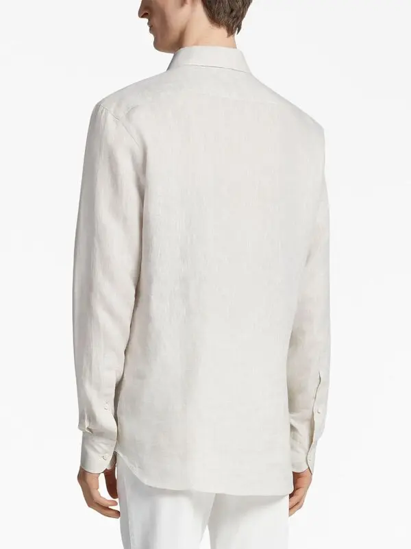 Zegna Long-sleeve Linen Shirt - White