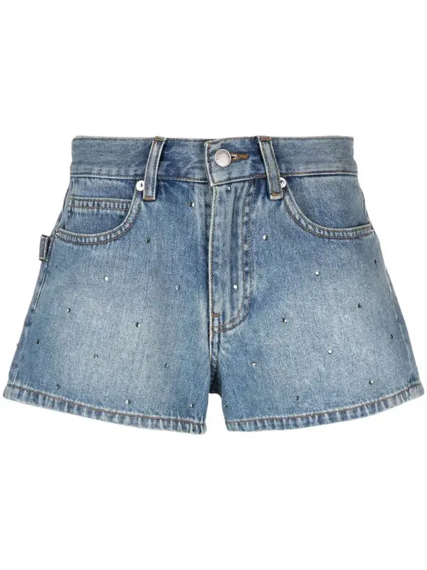 Zadig&Voltaire Rhinestone-embellished Denim Shorts
