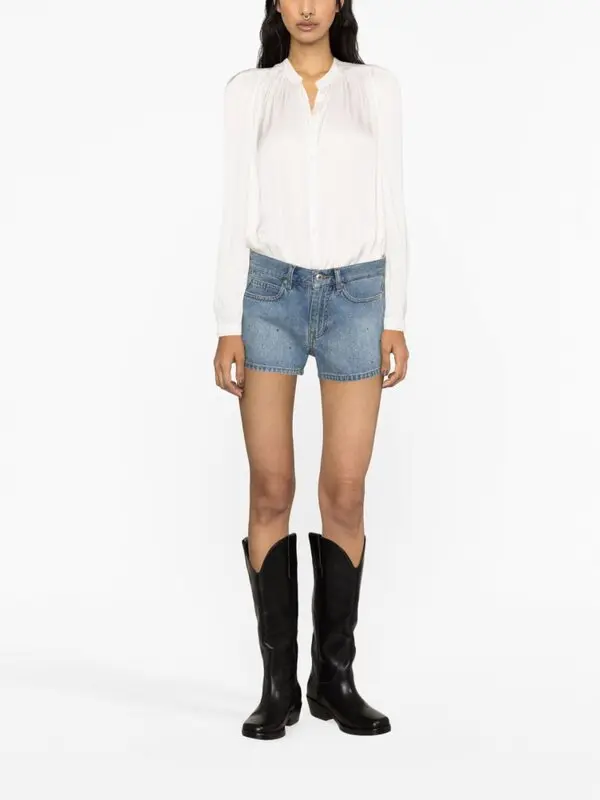 Zadig&Voltaire Rhinestone-embellished Denim Shorts