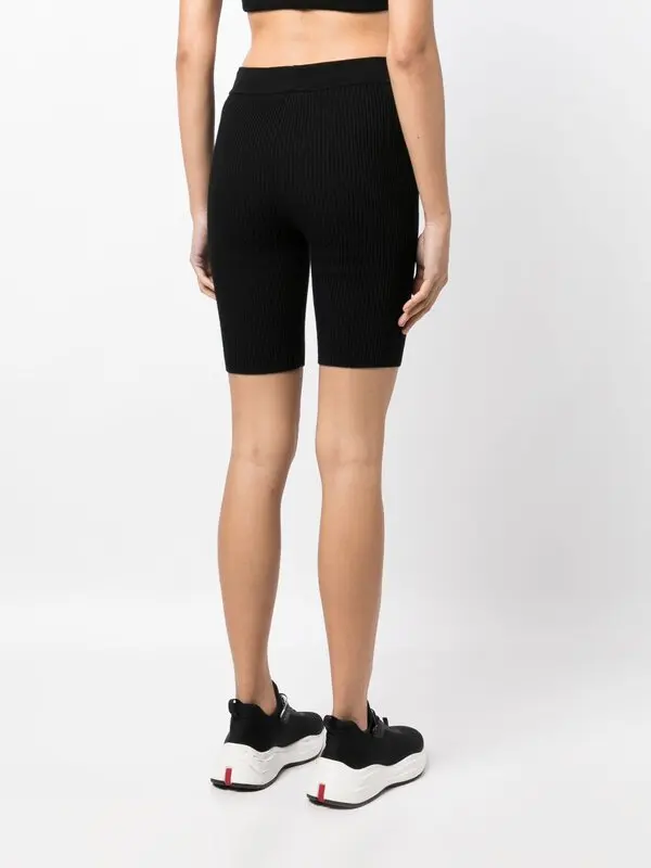Fear Of God Logo-patch Ribbed Biker Shorts - Black