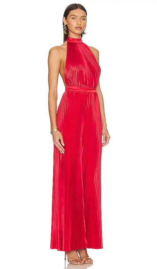 L'IDEE Cinema Low Back Jumpsuit - Red