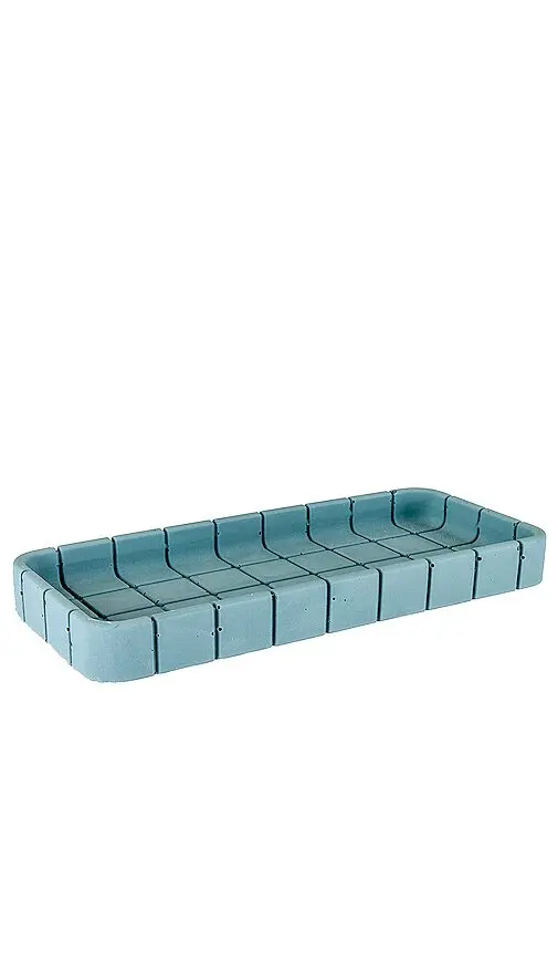 BLOCK Tile Oblong Tray In Blue - Steel Blue