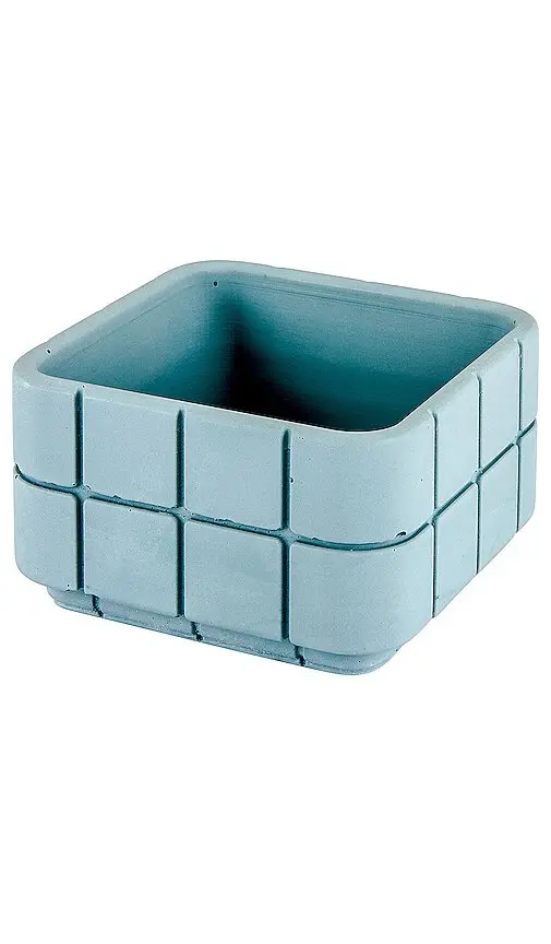 BLOCK Tile Square Pot In Blue - Steel Blue