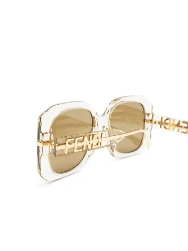Fendi Logo-plaque Transparent-frame Sunglasses
