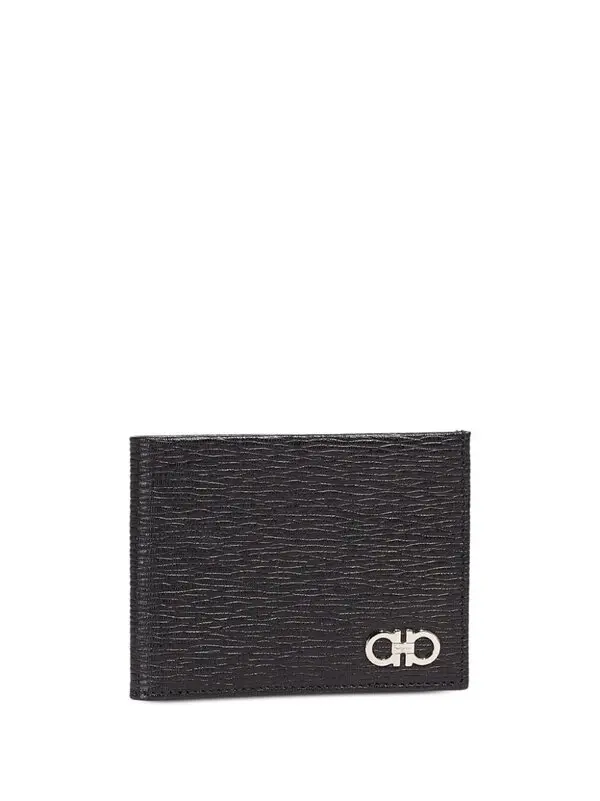 FERRAGAMO Gancini-plaque Leather Wallet - Black