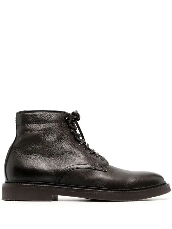 Officine Creative Lace-up Leather Biker Boots - Brown