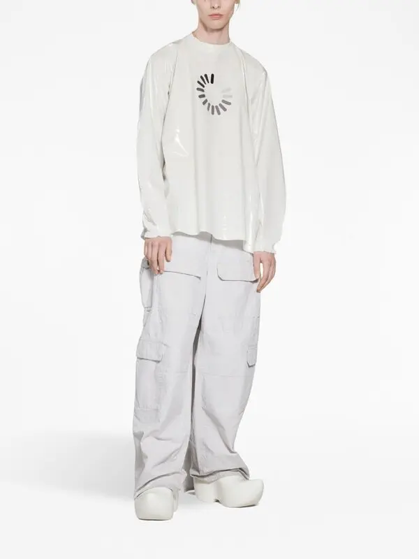 Balenciaga Loading Error-Print Long Sleeve Top In White - 30% Off