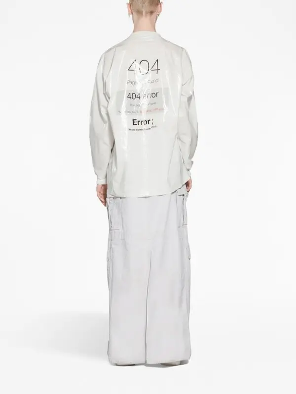 Balenciaga Loading Error-Print Long Sleeve Top In White - 30% Off