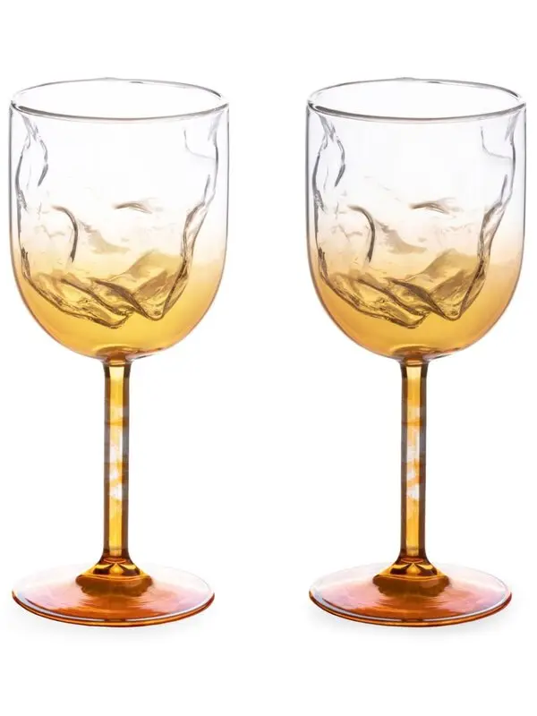 SELETTI Meteorite Set-of-two Wine Glasses - Gold
