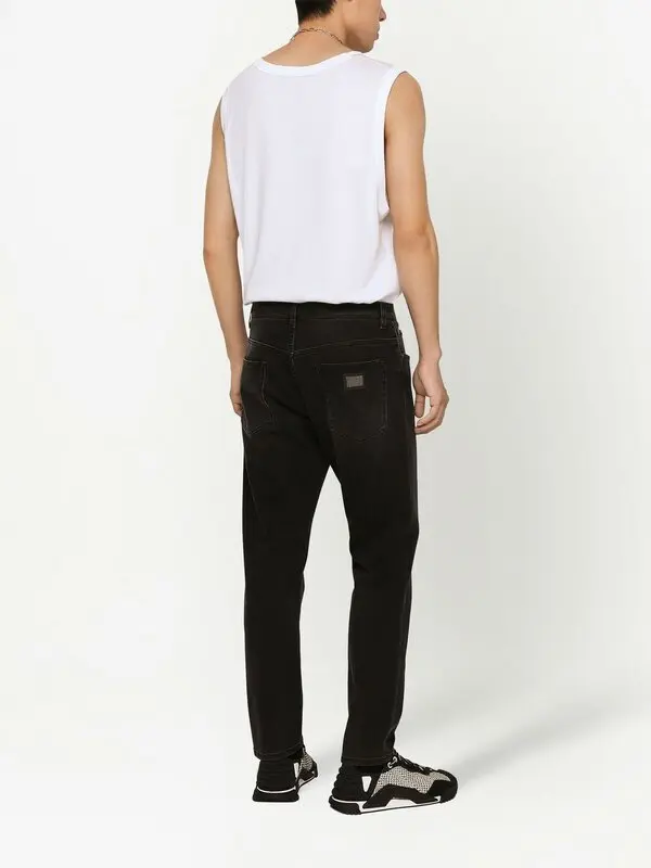 Dolce & Gabbana Tapered-leg Jeans - Black