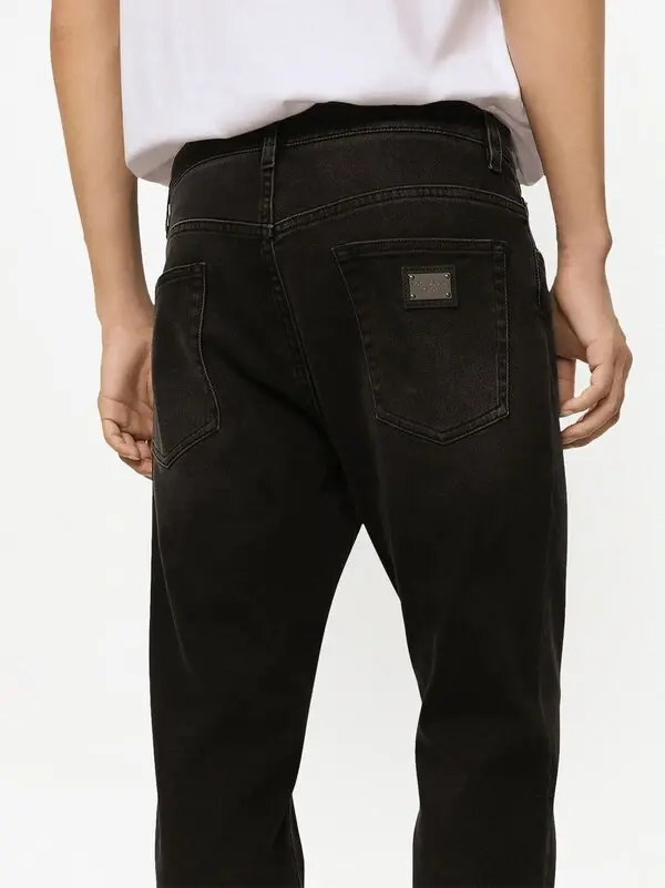 Dolce & Gabbana Tapered-leg Jeans - Black