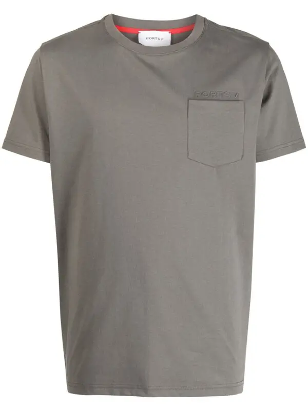 PORTS V Patch-pocket T-shirt - Grey