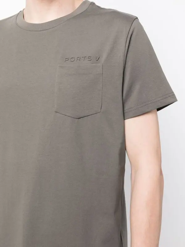 PORTS V Patch-pocket T-shirt - Grey