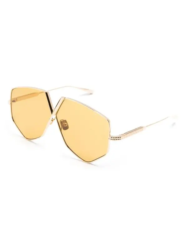 Valentino Garavani V-Hexagon Sunglasses - Gold | Editorialist display picture 2