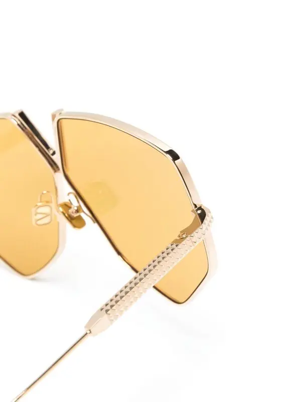 Valentino Garavani V-Hexagon Sunglasses - Gold | Editorialist display picture 1