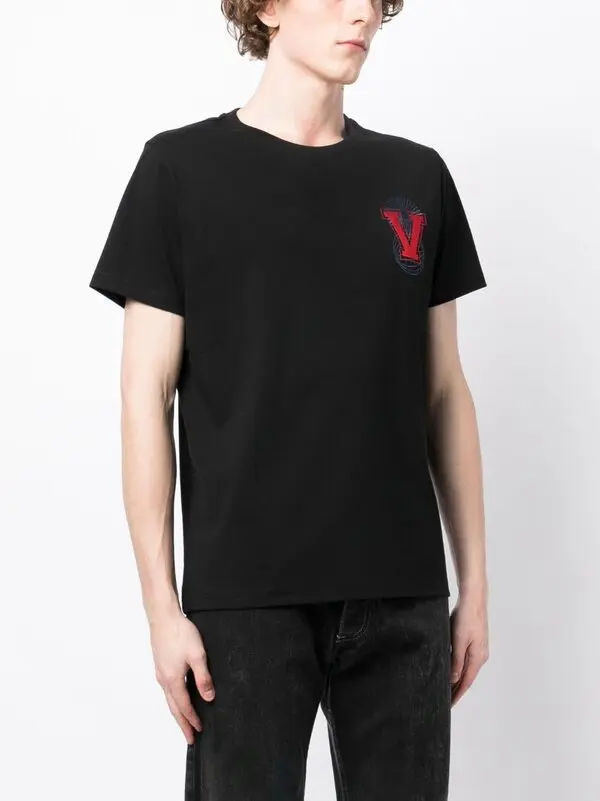 PORTS V Logo-embroidered T-shirt - Black