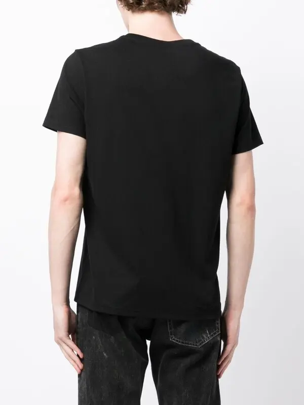 PORTS V Logo-embroidered T-shirt - Black