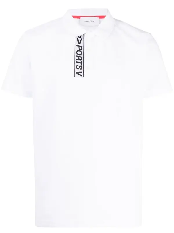 PORTS V Logo-tape Polo Shirt - White