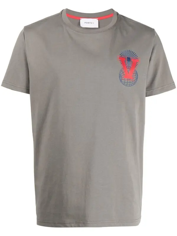 PORTS V Logo-embroidered T-shirt