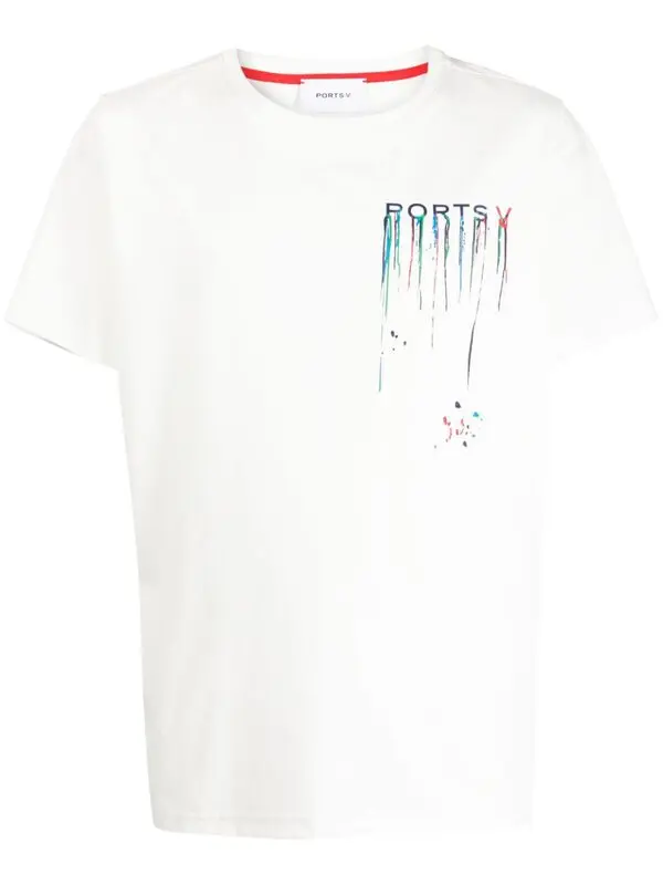 PORTS V Paint-splatter Print T-shirt - White