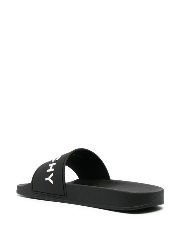 Givenchy Embossed-logo Faux-leather Slides